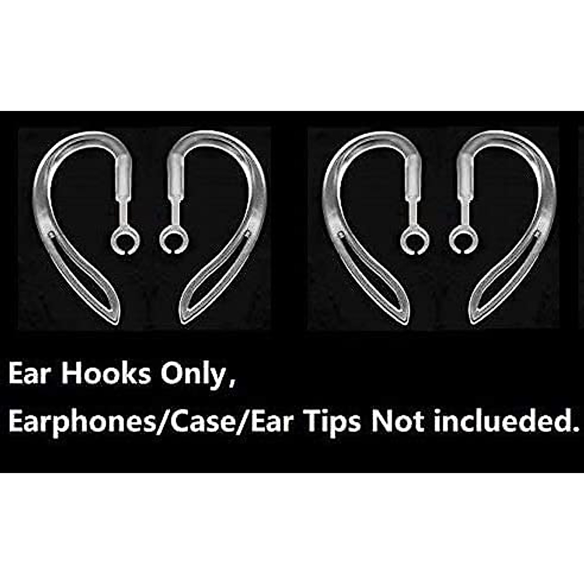 JNSA 4 Pack Earhooks Compatible with Apple AirPods Pro,Anti Slip Anti Drop Ear Hooks, Multi-Angle Adjustment Accessories,2 Pairs(4PCS),Great for Gym and Sport, Transparent