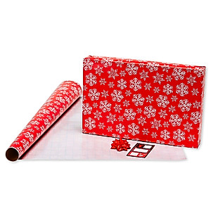 American Greetings Christmas Wrapping Paper Set with Cut Lines, Red, Black and White, Plaid, Reindeer and Snowflakes (4 Rolls, 7 Bows, 30 Gift Tags, 120 sq. ft.)