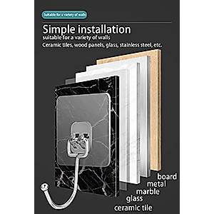 hmooc Wall Hooks Heavy Duty 40lb(Max), Stainless Steel Large Adhesive Hooks for Hanging, Waterproof and Super Sticky to Increase Practicality(16 Pack)