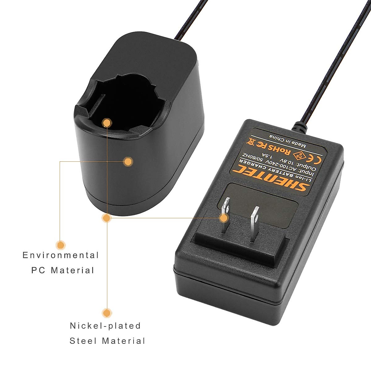 Shentec 10.8V Lithium Battery Charger Compatible with Dremel 855-02 855-01 8000-01 8001-01 8001-02 (Not for Ni-MH/Ni-Cd Battery)