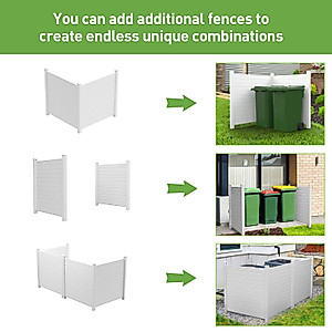 Caprihom Air Conditioner Fence Trash Can Screen Fence 50"W X 50"H Pool Equipment Fence Enclosure Vinyl Privacy Fence Panel Outdoor Privacy Screens Kit (2-Pack)