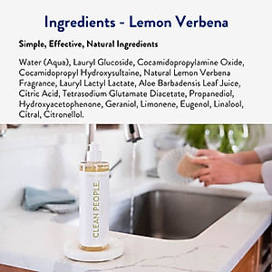 THE CLEAN PEOPLE Liquid Dish Soap - Clean, Simple Ingredients - Extra Scrubbing Power (Lemon Verbena Scent) 12 fl. oz (3 Pack)