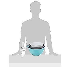 KitchenAid Universal Silicone Mixing Bowls, Set Of 3, Aqua Sky White Gray