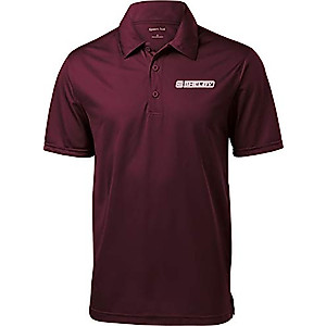 Ford Mustang Shelby Crest Pocket Print Textured Polo, Maroon 4XL
