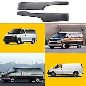 Interior Pull Door Handle, Compatible with 2003-2019 Chevy Express, GMC Savana 1500 2500 3500, Complete Armrest (Pewter Grey), Front Left Driver & Right Passenger Side | Replace# 25750064,10388389