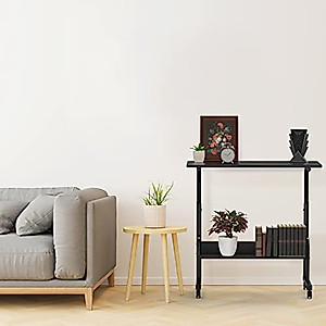 SHW Adjustable Standing Mobile Desk, Black