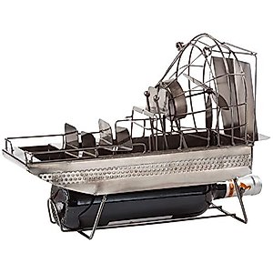 BRUBAKER Wine Bottle Holder Airboat - Metal & Handmade - Decoration