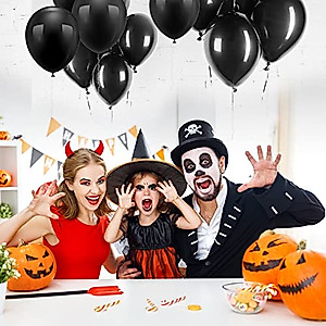 Black Balloons Different Sizes 50 Pack - 12/10/5 inch Matte Black Birthday Decorations Balloon Banner Kit Latex Balloon for Birthday Wednesday Party Decorations Graduation Baby Shower