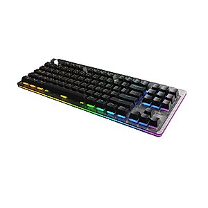 Mountain Everest Core Mechanical Gaming Keyboard - USB Hub - Cherry MX Hot-Swappable Switches - RGB Backlit (Gunmetal Gray, Red - Linear & Quiet)