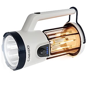 COWHERD Camping Lantern with Rechargeable Flashlights - LED Camping Lights with Flashlight and Lantern Mode - Ideal for Power Outages, Spotlight, Searchlight, Outdoor, Hiking, Emergency