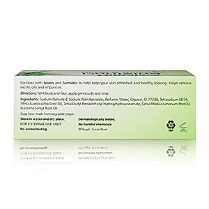 Himalaya Purifying Neem & Turmeric Cleansing Bar, Face and Body Soap for Soft, Clear & Acne Free Skin, 4.41 oz, 12 Pack