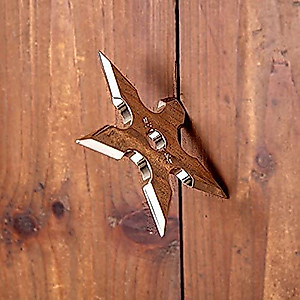 PRATIQUE Ninja Coat Hooks 2 Pack, Darts Star Wall Mounted Hooks, Stainless Steel Clothes Hats Hanger Holder (Steel Ninja)