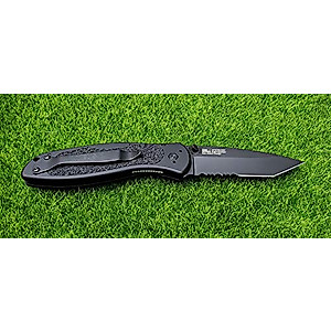 KERSHAW Black Tanto 40% Serrated Blur w/Black Anodized Aluminum Handle