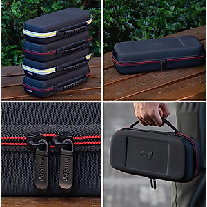 ButterFox Large Carrying Case for Hori Split Pad Compact, Fits Wall Charger, 10 Game Slot Holders (8 Physical + 2 digital), Compatible with Both Regular and OLED Switch - Black/Red