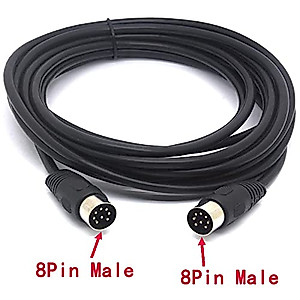 PIIHUSW Long 8 PIN DIN Cable Male to Male MIDI Extension Cord for Bang and Olufsen B&O PowerLink mk 2 BeoLab (5 Meter)