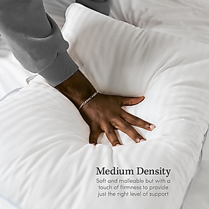 eLuxurySupply 2-Pack Premium Bed Pillows - Medium Density and Medium Loft Ideal for Back and Side Sleepers - 100% Cotton Casing - 20"X28" Standard/Queen Size