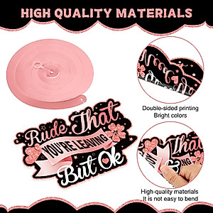 Going Away Party Decorations, NO-DIY Rose gold Glitter Who Said You Could Leave Banner and 8 Pcs Farewell Party Decorations Card Cuts, Happy Retirement Banner, Farewell Graduation Party Decorations