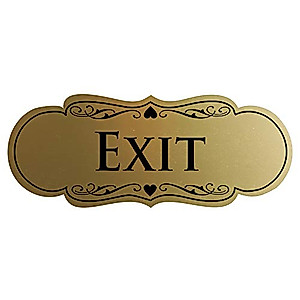 Designer EXIT Sign - Brushed Gold - Large