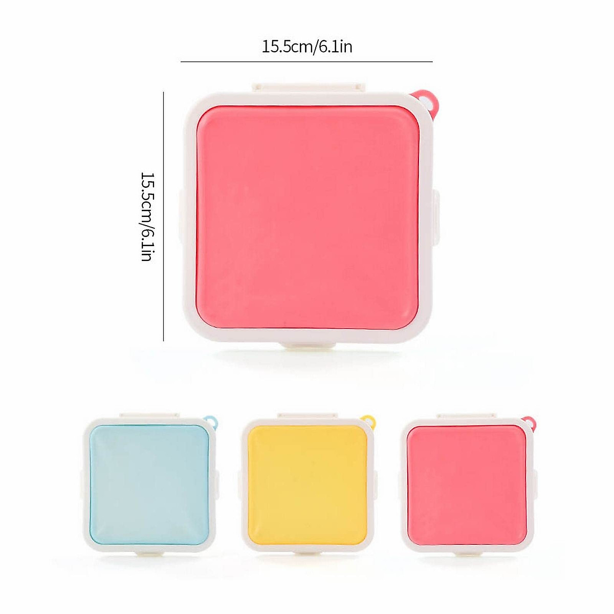 Sandwich Containers, Silicone Sandwich Storage With Snap-Off Sandwich Box Reusable Sandwich Holder For Snacks Storage (Pink)
