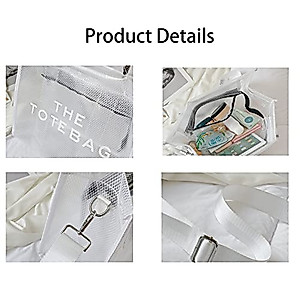 HEANTTV The Tote Bag, Clear Tote Bag for Women Plastic Tote Bag Crossbody Beach Bag PVC Travel Bag