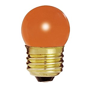 Satco S3610 7.5 Watt S11 Incandescent 120 Volt Medium Base Light Bulb, Ceramic Orange