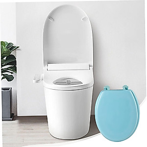 KUYYFDS Blue Toilet Seat EAV U-Shaped Waterproof Round Toilet Seat Minimalist Style Thickened Colored Toilet Seat for Standard Toilets Bathroom Home Kitchen Tools