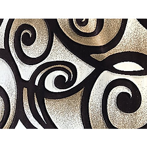 Contempo Modern Round 400,000 Point Area Rug Contemporary Abstract Brown Design 341 (4 Feet X 4 Feet)