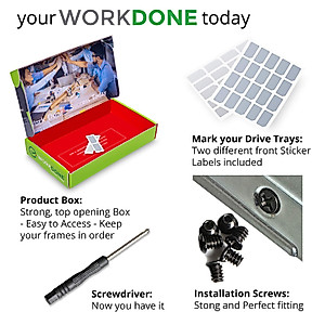 WORKDONE 12-Pack 2.5" Drive Caddy - G176J Compatible for Dell PowerEdge Servers T440 T640 R430 T430 R630 T630 R730xd R830 R930 T620 R720 R820 - Sled Sticker Labels - Manual - Additional Tray Screws