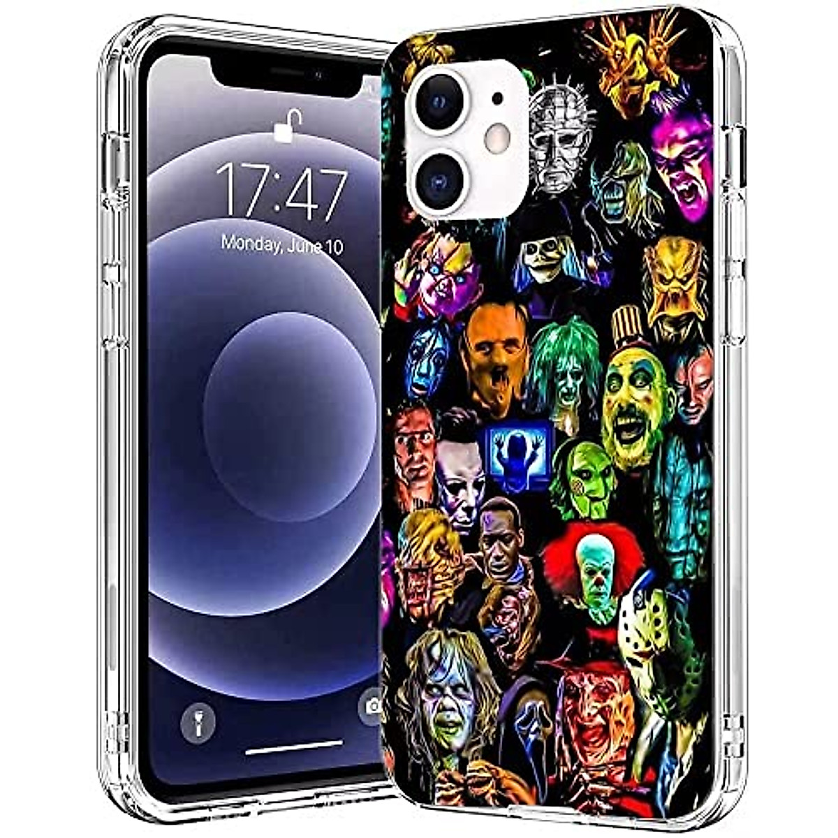 TASWUW Phone Case Compatible with iPhone 13 Mini Halloween Horror Collection Soft Silicone Shockproof TPU Protective Pure Clear Phone Cover Case