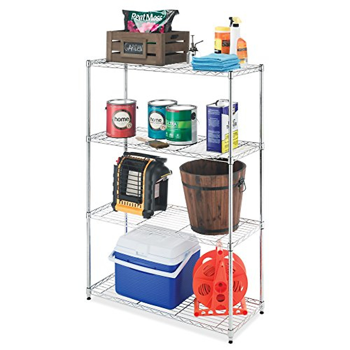 Whitmor Supreme 4 Tier Chrome Shelving 14 x 36 x 54 inches