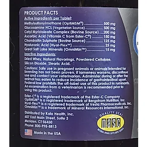 KALA HEALTH PeakTails Arthrix Plus HA, 150 Count Tablets, Provides Maximum Hip & Joint Support for Dogs, Formulated with Clinically Studied Ingredients, MSM, Glucosamine, Chondroitin, Hyaluronic Acid