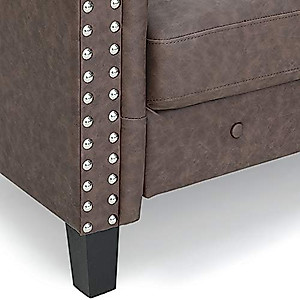 Furinno Bastia Vintage Modern Chesterfield Button Tufted Loveseat/Sofa Couch for Living Room, Brown Faux Leather