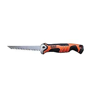 Klein Tools 31737 Folding Jab Saw / Drywall Saw, Hand Saw with Lockback at 180 and 125 Degrees and Tether Hole
