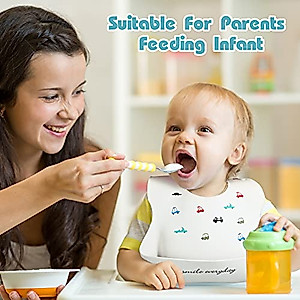Jeere 6 Pieces Silicone Bibs for Babies Adjustable Waterproof Silicone Baby Bibs for Baby Girls Boys Toddler Silicone Bibs with Food Catcher Silicone Bib