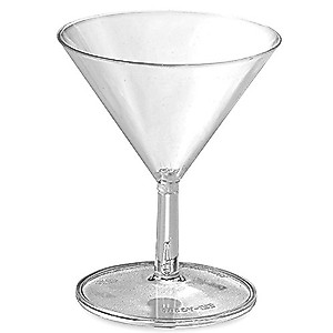 40 Disposable Mini Plastic Martini Glasses Clear Mini Dessert Cups Plastic Cocktail Glasses 2 pc Martini Glass Dessert Glasses Parfait Cups 2 oz Wine Shooter Shot Glasses Candy Bowls Trifle Party Bowl