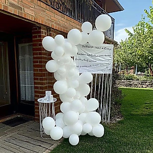 Bezente White Balloons Latex Party Balloons, 100 Pack 12 inch Round Helium Balloons for White Themed Wedding Graduation Birthday Party Backdrop 4th of July Decorations Independence Day