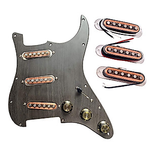 LAMSAM Electric Guitar Pickup Set, Single Coil Pickups Loaded High-output Alnico V Maganet Pole Pieces, Wax Potted Over Wound Pick-up, SSS PUP Replacement Fit 6 String Guitar