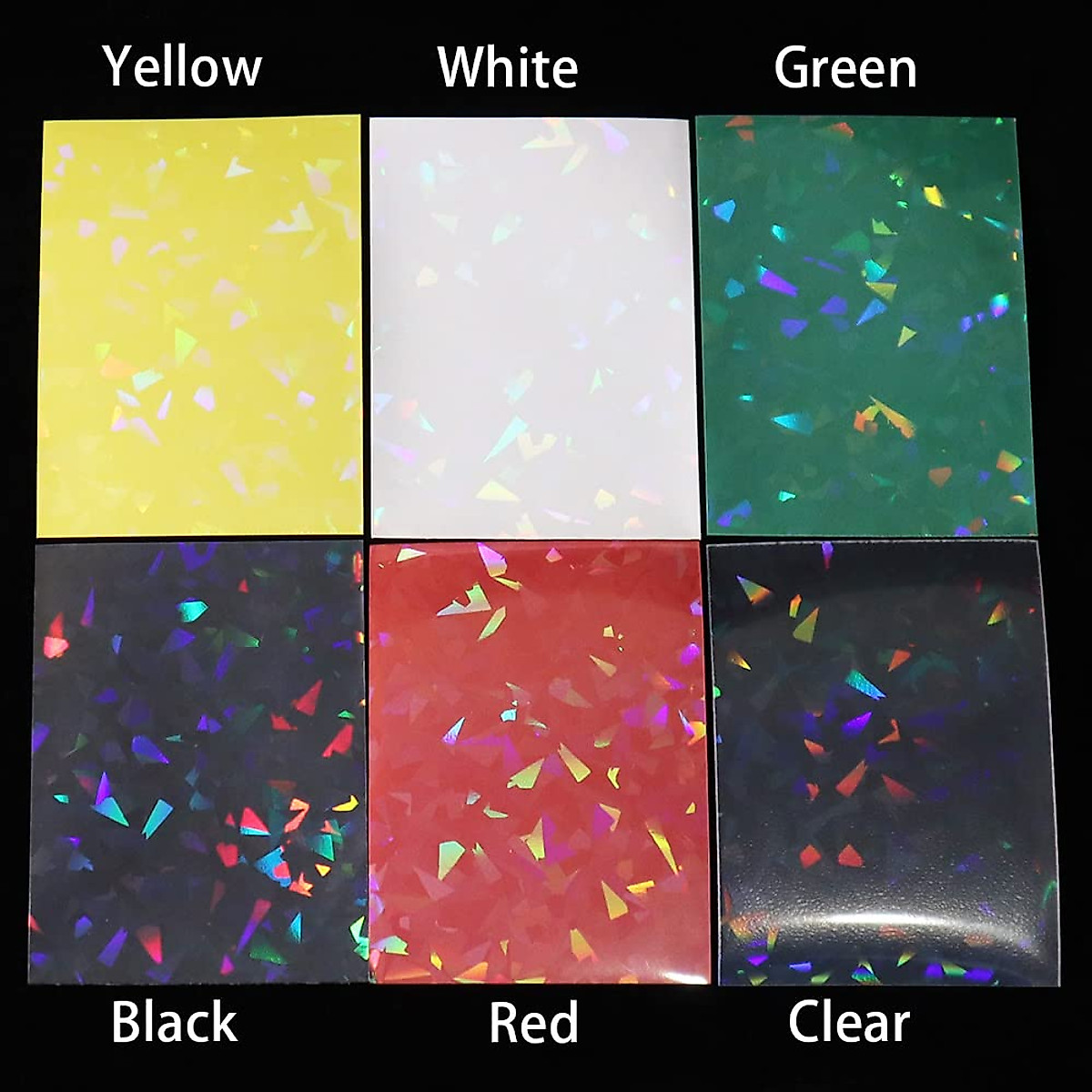 50PCS Premium GEM Laser Outer Matte Photo Holographic Card Sleeves Holo Card Cover Standard Size Shiny Foil Trading Card Sleeve Kpop Cartas Protector 66x91mm Suit Binders (White)