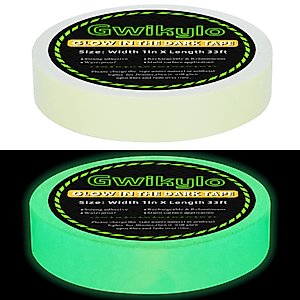 Gwikylo Glow Tape Glow in The Dark 1 Inch x 25 Feet Waterproof Green Fluorescent Tape for Halloween Decorations Outdoor Luminous Tape…