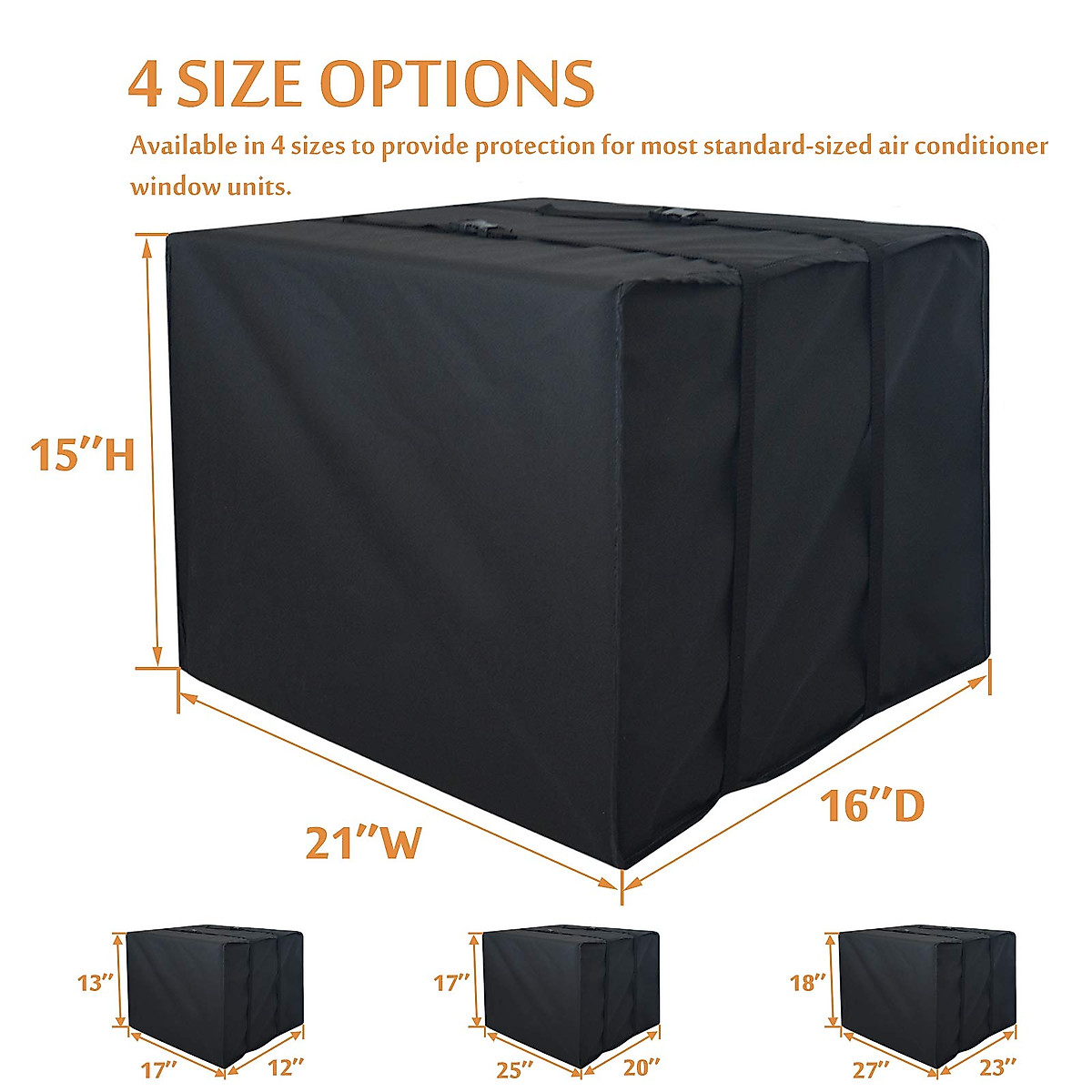 Foozet Window Air Conditioner Cover for Outside Unit, 27"W x 23"D x 18"H inches, Large, 420D