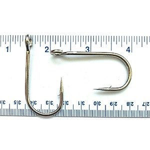 100 Gerry's Tackle 9171 6X Strong Nickel Plated Open Eye Siwash Hooks Size 5/0