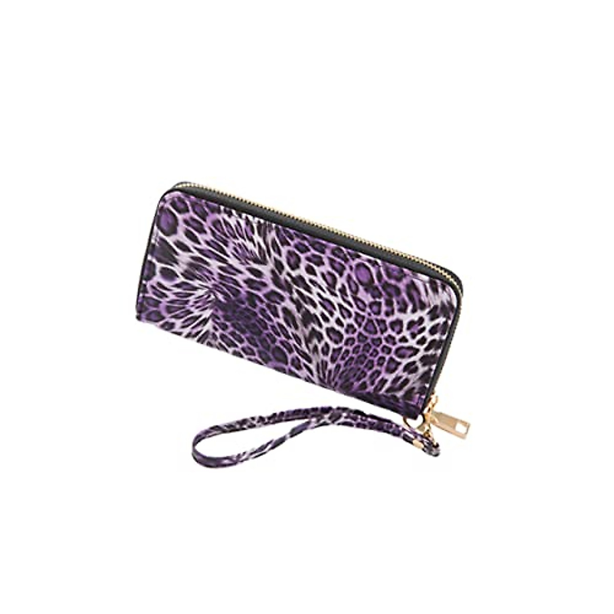 TENDYCOCO Leopard Wallets for Women Zipper Wallet Leopard Print Purse Wallet for Women Wallet with Wrist Strap Wristlet Purse Storage Bags Handbag Wristband Fashion Women Wallet Tote Bag Set