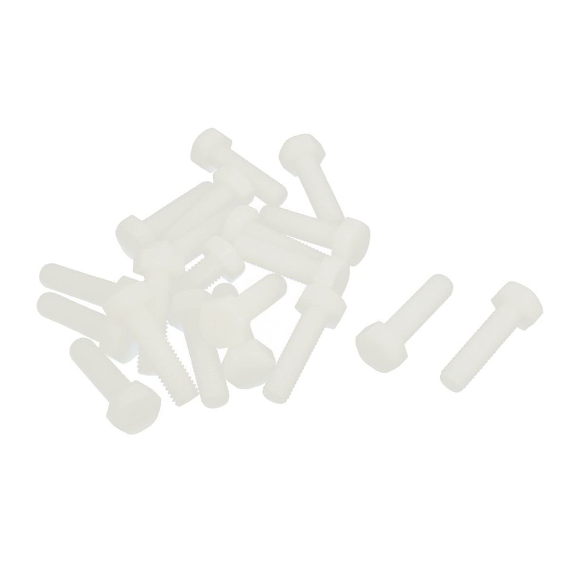 uxcell® M8 x 30mm Full Thread Nylon Hex Hexagon Head Cap Screw Bolt 20 Pcs