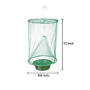 Ranch Fly Trap with Bait Tray Outdoor Hanging Reusable Stable Fly Trap | Food Bait Flay Catcher for Outdoor, Family Farms (4)