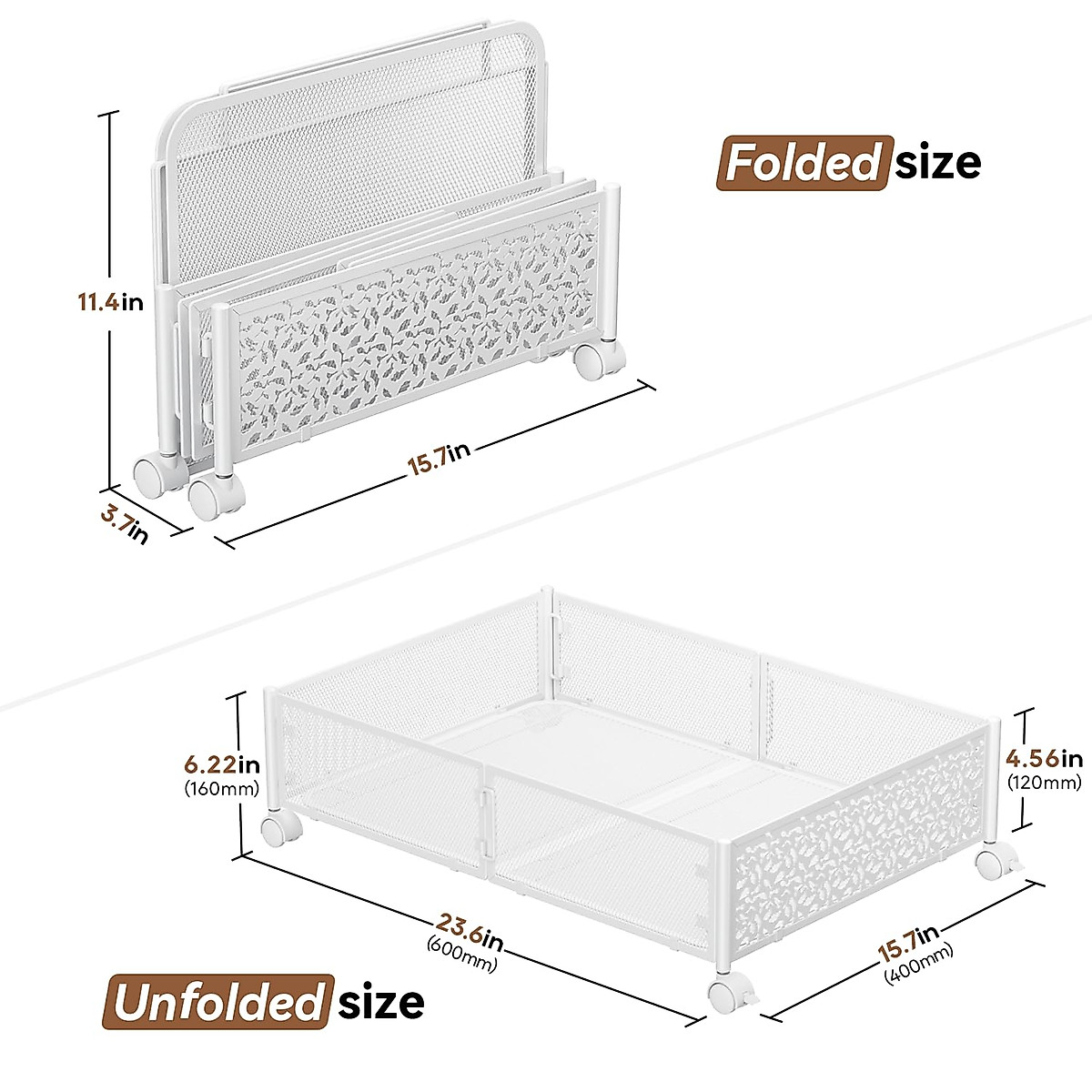Under Bed Storage, Under the Bed Storage Containers with Wheels, Under Bed Shoe Storage Organizer Drawer for Bedroom Clothes Shoes Blankets -2Pack