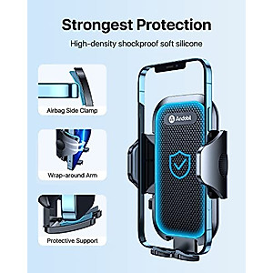 andobil Car Phone Holder Mount, [Ultra Stable, Big Phones & Thick Case Friendly] Adjustable Long Arm Cell Phone Holder for Car Dashboard Windshield Vent Fit for iPhone 14 Pro Max Samsung S23 Ultra etc