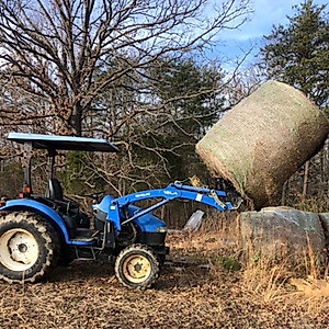 Titan Attachments Skid Steer Hay Frame Attachment, 39" Hay Spear and Stabilizer Spears, Rated 3,000 LB, Quick Tach Mounting, Hay Handing Equipment for Bobcat Tractors