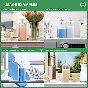 Bar5F Empty Shampoo Bottles with Pumps Dispenser 32 oz (1 Liter) Leak-Proof Large Empty Refillable BPA-Free 2-Pack