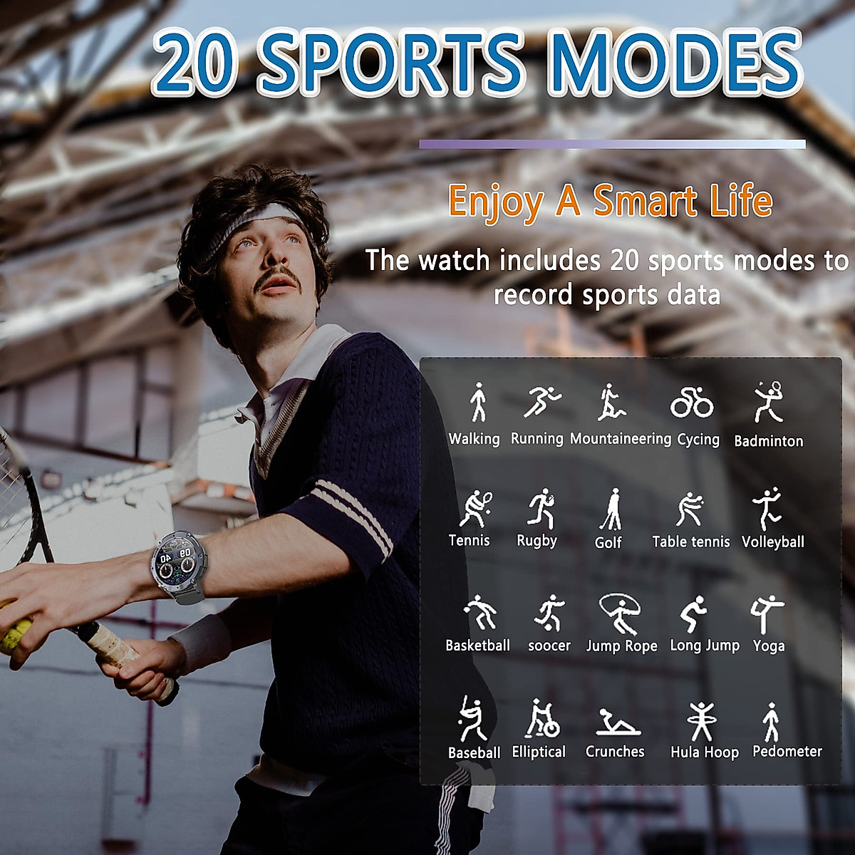 Smart Watches for Men (Answer/Make Calls), 1.32" HD AI Voice Smart Watch Rugged Tactical Military Fitness Tracker with Heart Rate SpO2 Sleep Monitor IP67 Outdoor Tough Fitness Watch for Android Phone