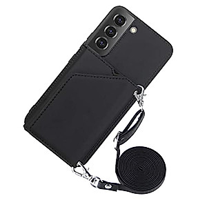 NAMSAR Crossbody Case with Card Holder For Samsung Galaxy S23,Adjustable Rope,Card Slots Luxury Leather Case with Kickstand,Magnetic Clasp and Durable Shockproof Heavy Duty Protective Cover 6.1 inch